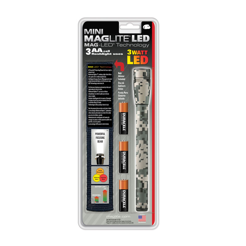 Maglite Minimag LED 3 x AA Flashlight - Digital Camo Body - KnifeCenter ...