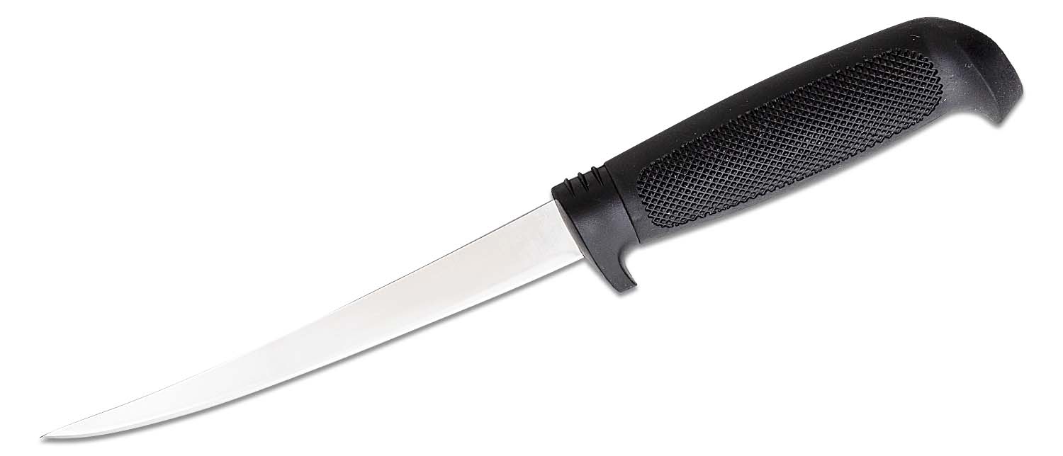 Marttiini Basic Fillet Knife 6" Satin Blade, Textured Black Rubber ...