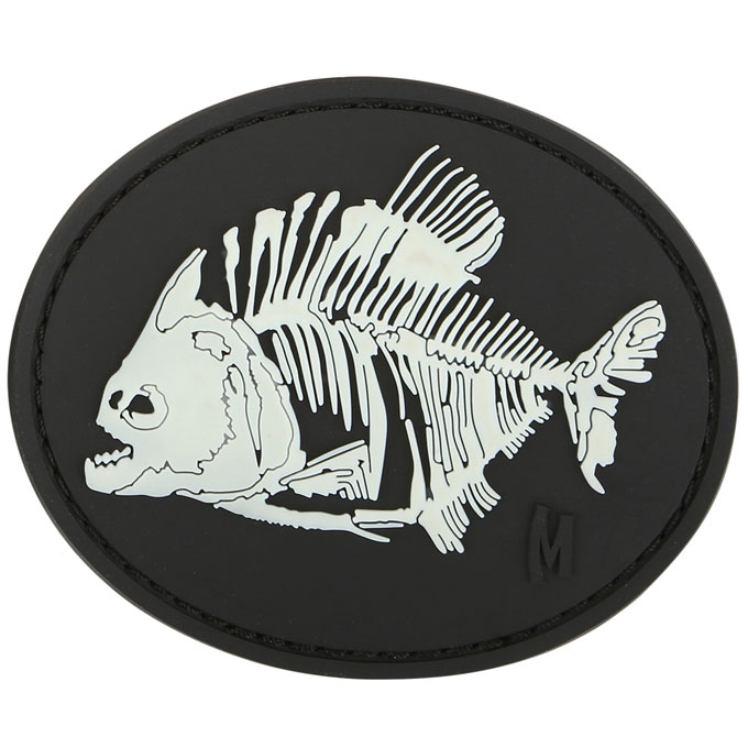 Maxpedition PIRAZ PVC Piranha Bones Patch, Glow - KnifeCenter