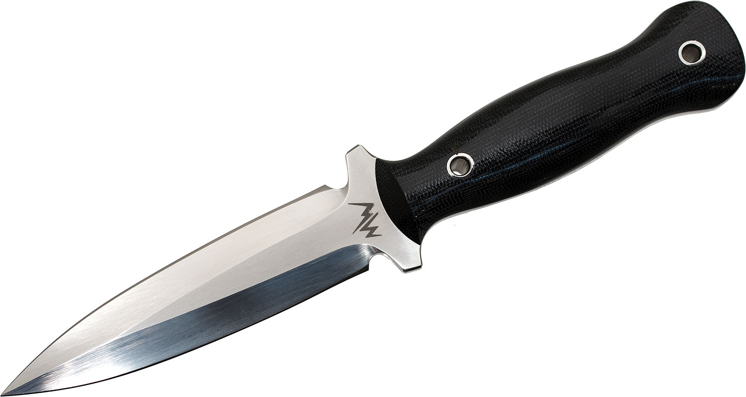 Mercworx Small Shiva Combat Dagger 5.5" S30V Blade, Black Micarta ...