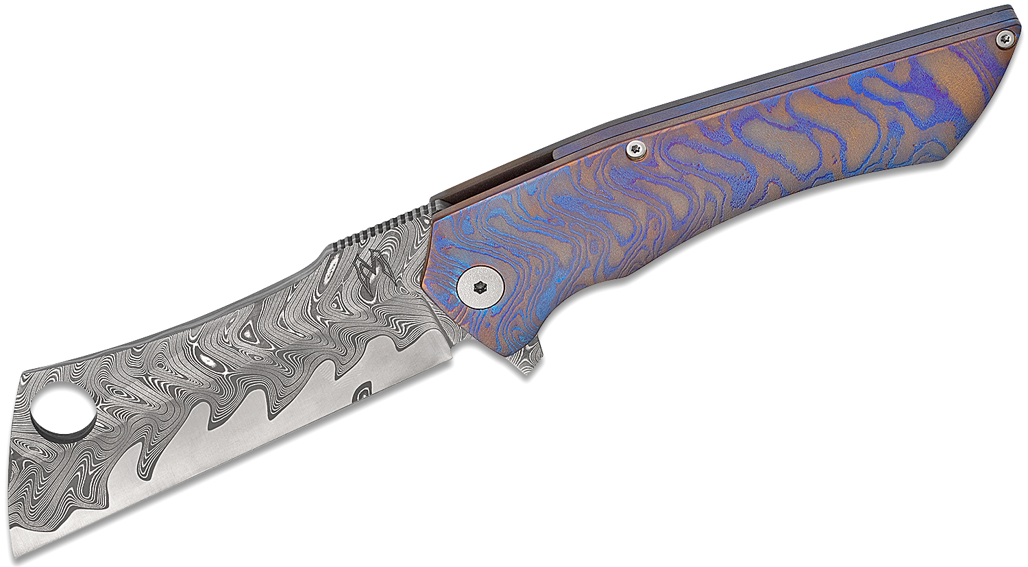 Kurt Merriken Custom Moby 2.0 Cleaver Flipper Knife 4.125" Nichols XHP ...