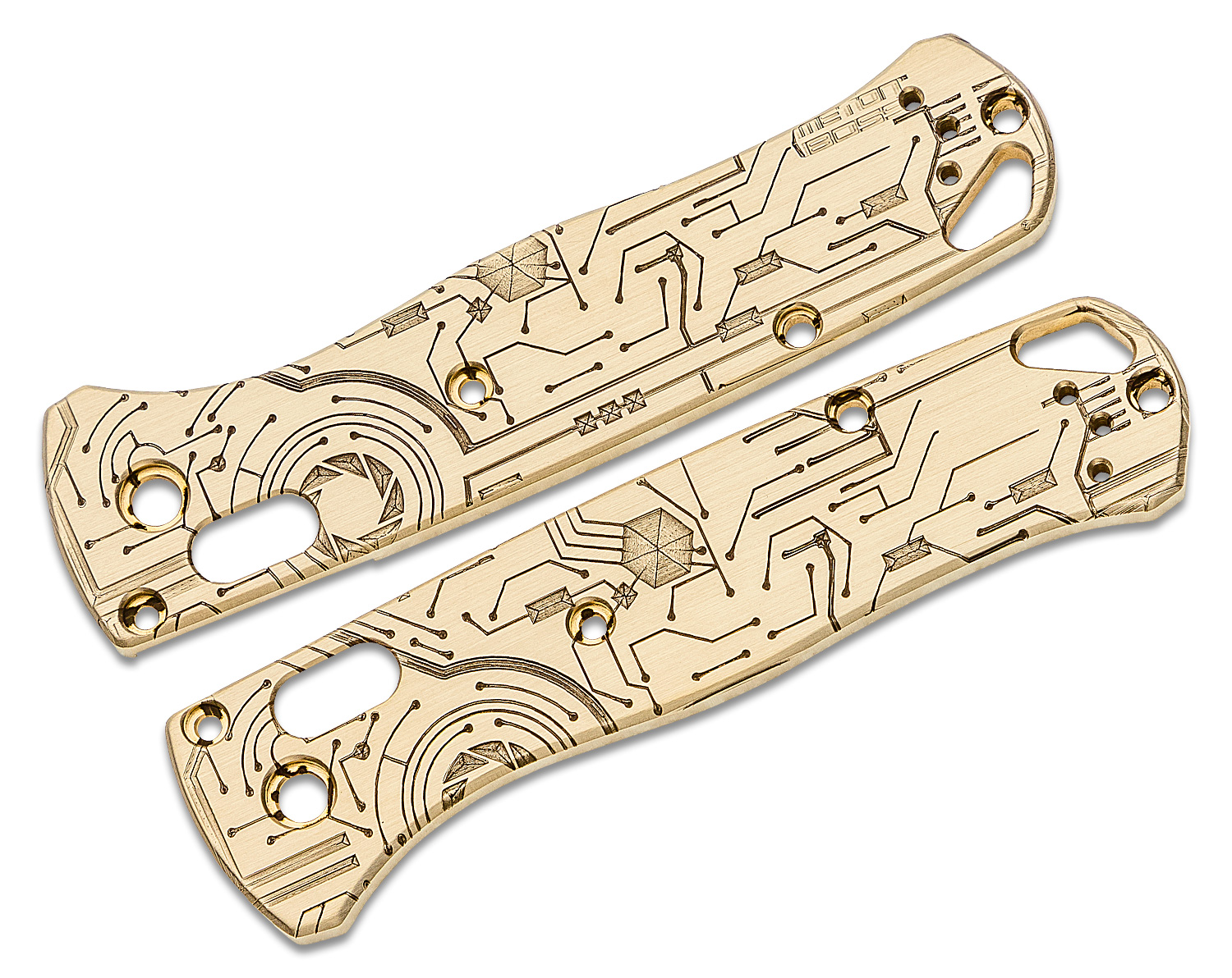 MetonBoss Brass Benchmade 535 Bugout Scales, Circuit Board Engraved ...