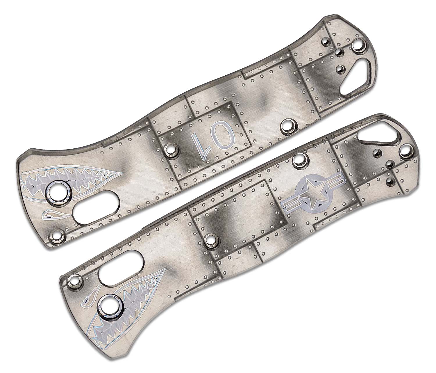MetonBoss Titanium Benchmade 535 Bugout Scales, P40 Riveted Aeroplane ...