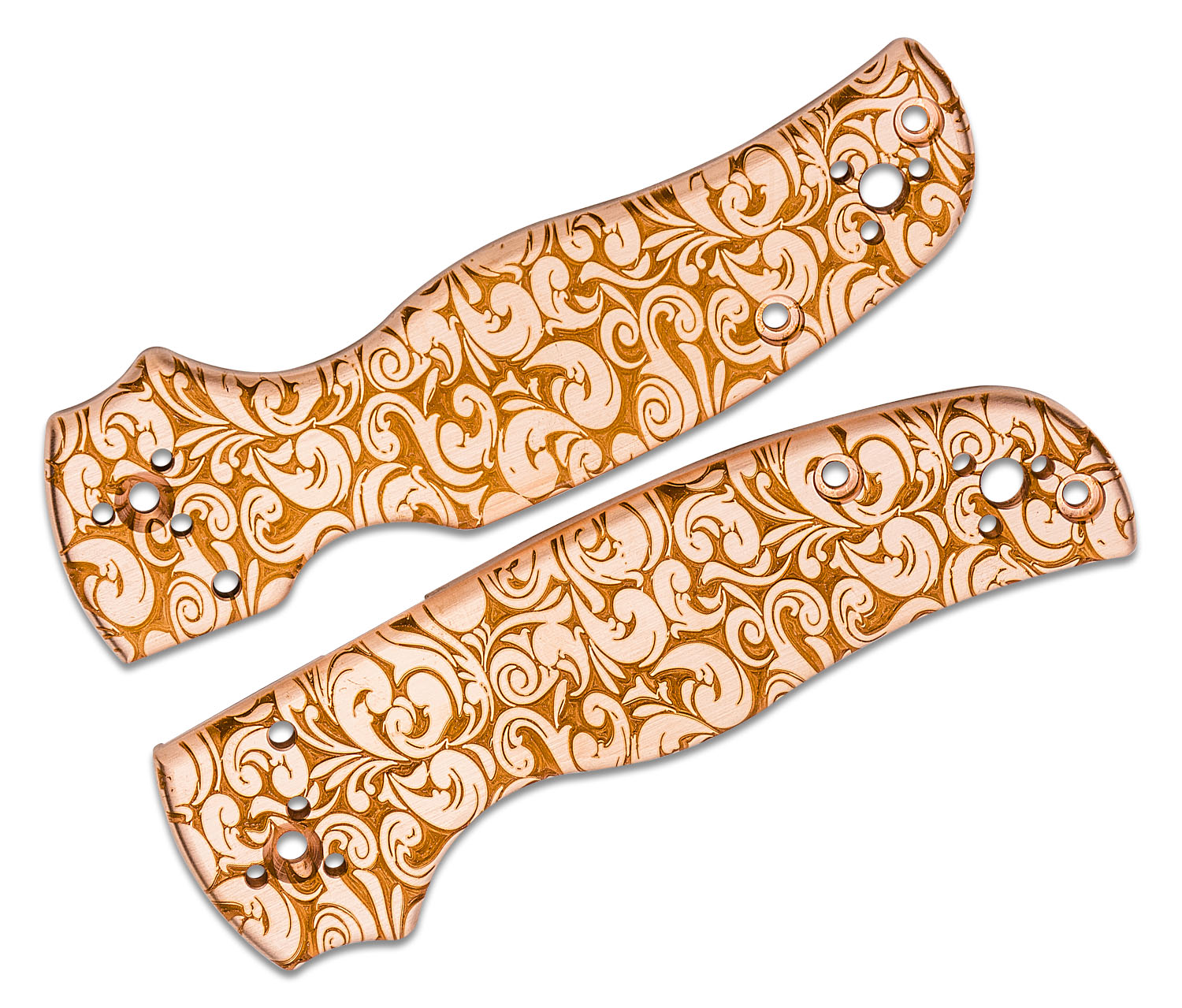 MetonBoss Copper Spyderco Shaman Scales, Victoria Engraved, Knife Not ...