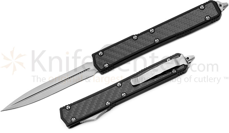 Microtech Makora II AUTO Out the Front 4.45" Bead Blast Double Edge ...