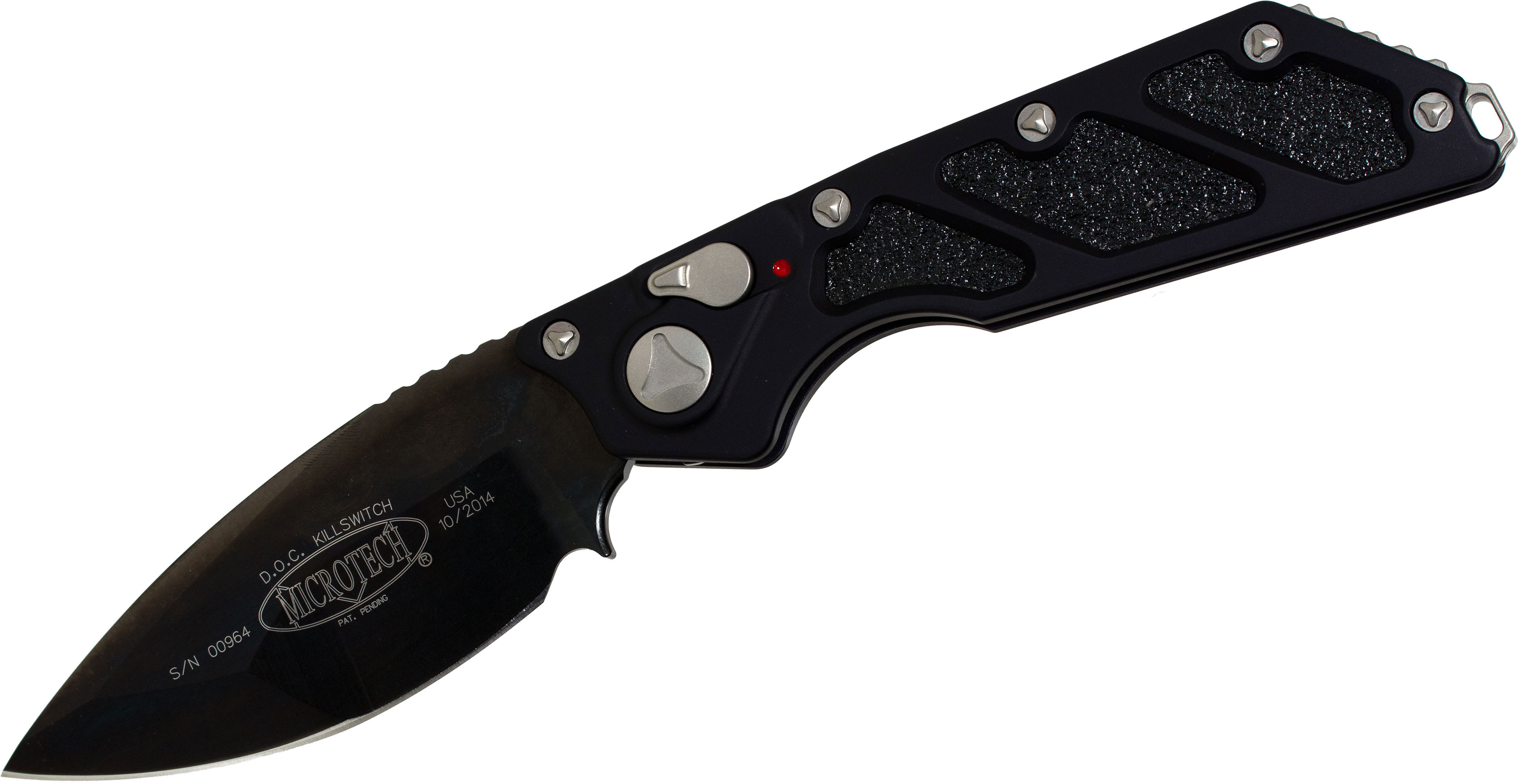 Microtech 154-1 DOC Killswitch Death on Contact AUTO 4" Black DLC Plain Blade, Aluminum Handles ...