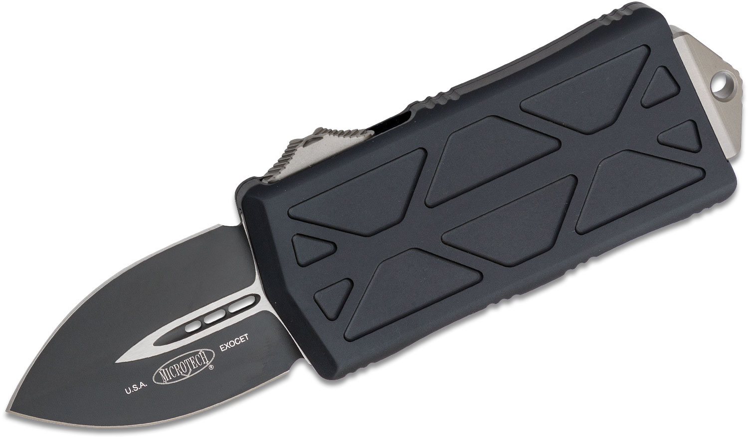 Microtech 157-1 Exocet OTF Money Clip AUTO Knife 1.98" Black Double ...