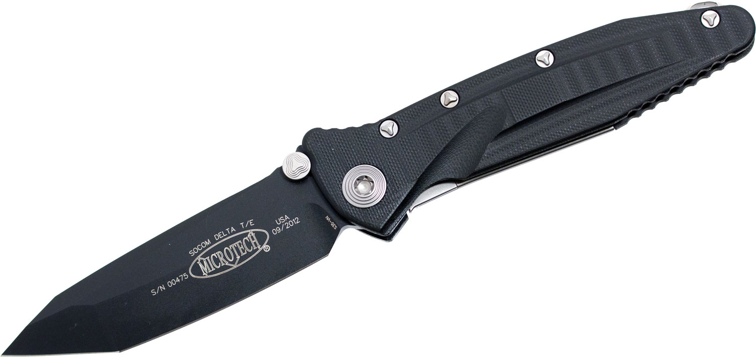 Microtech 163-1 Socom Delta Manual 4" Black Plain Blade - KnifeCenter ...