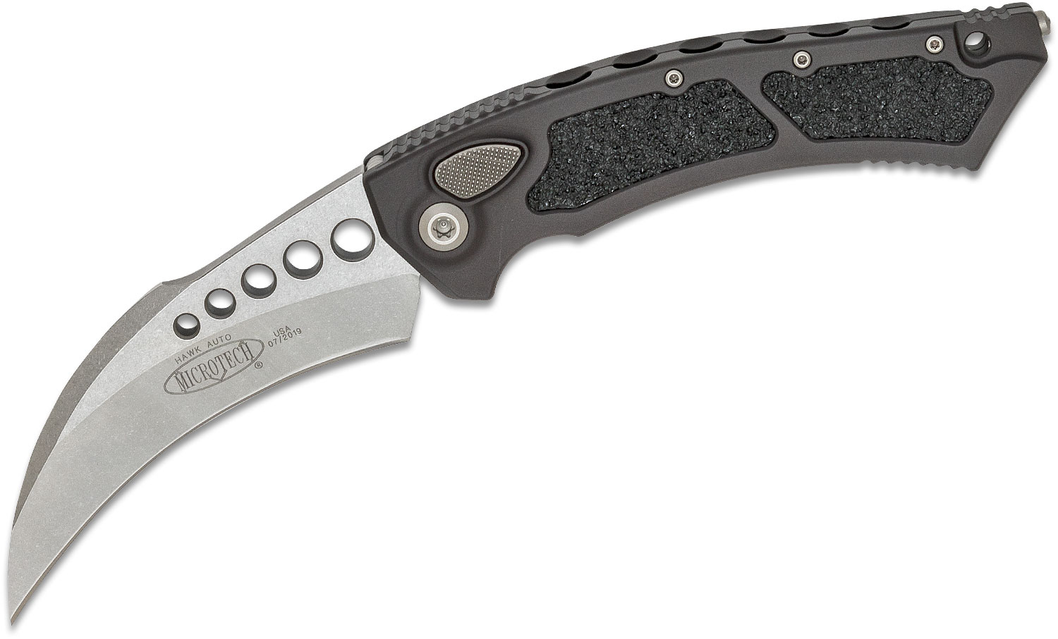 Microtech 166-10 Hawk AUTO Folding Knife 3.95" Stonewashed Karambit ...