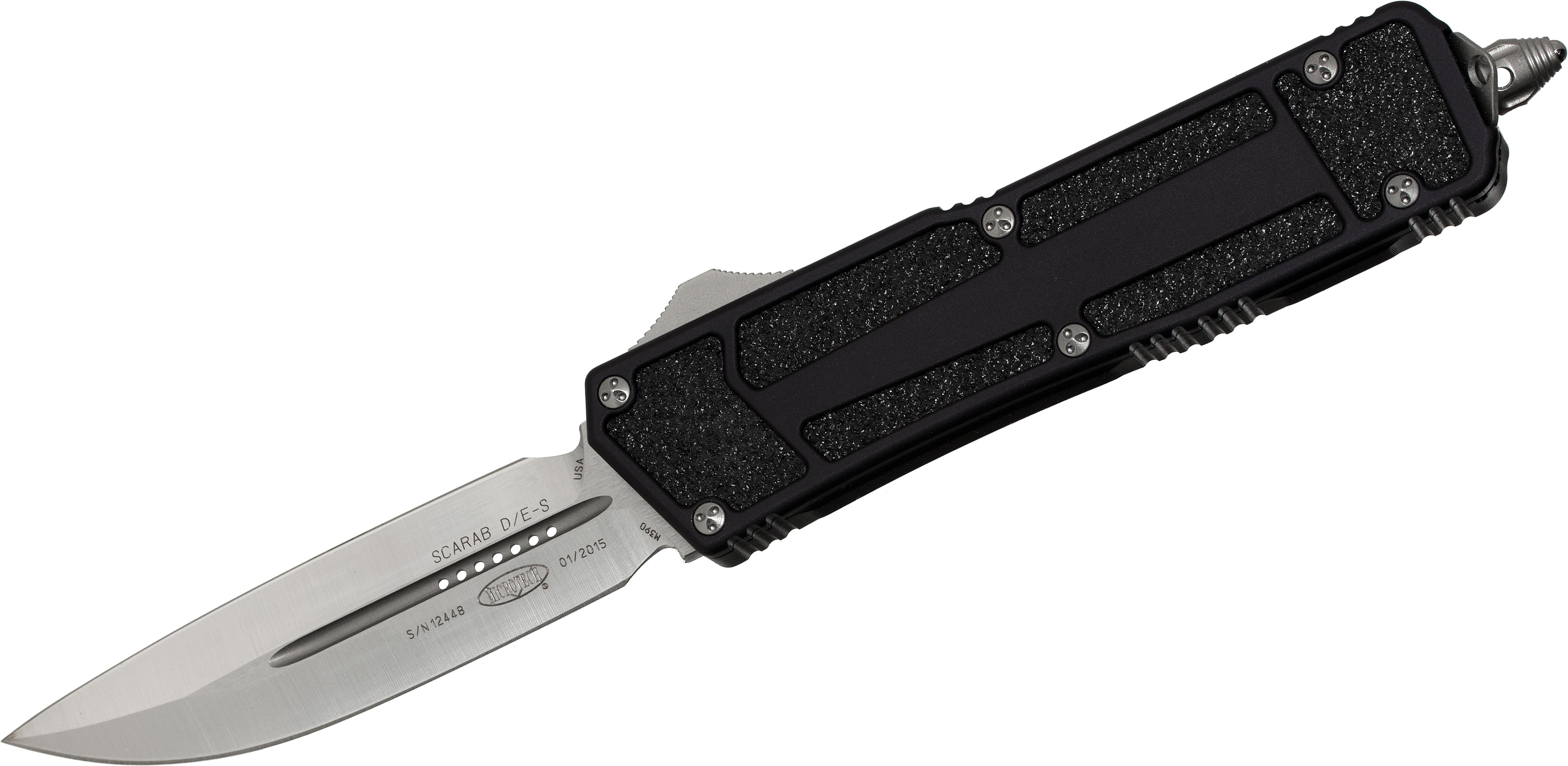 Microtech 180-4 QD Scarab AUTO OTF 3.5" Satin Double Plain Edge Blade ...