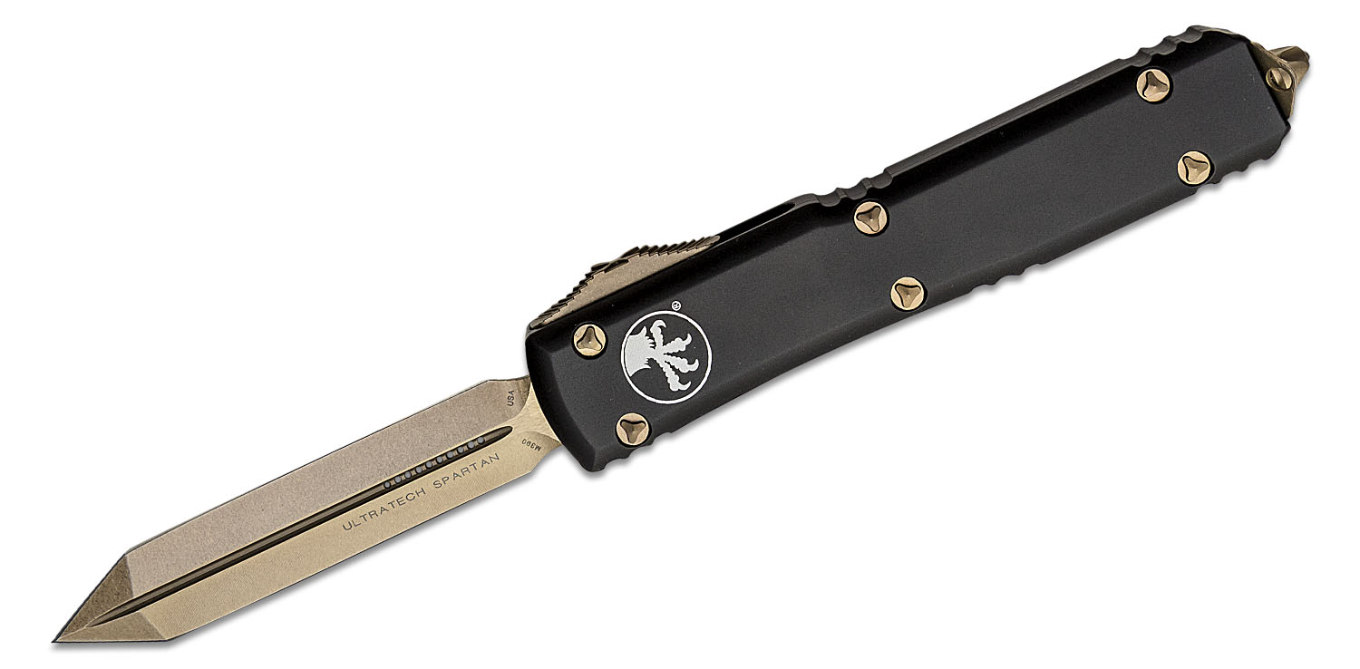 Microtech 223-13 Spartan Ultratech AUTO OTF 3.46" Bronze Double Edge ...