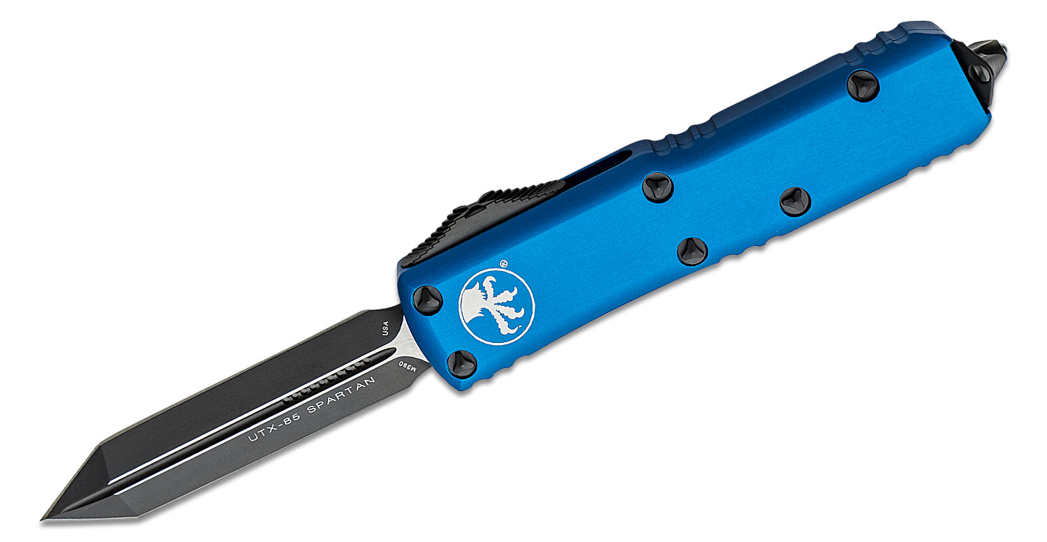Microtech 230-1BL Spartan UTX-85 AUTO OTF 3" Black Double Edge Tanto ...