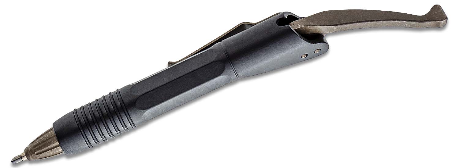 Microtech Siphon II Black Stainless Steel Pen with Apocolyptic Bronze ...