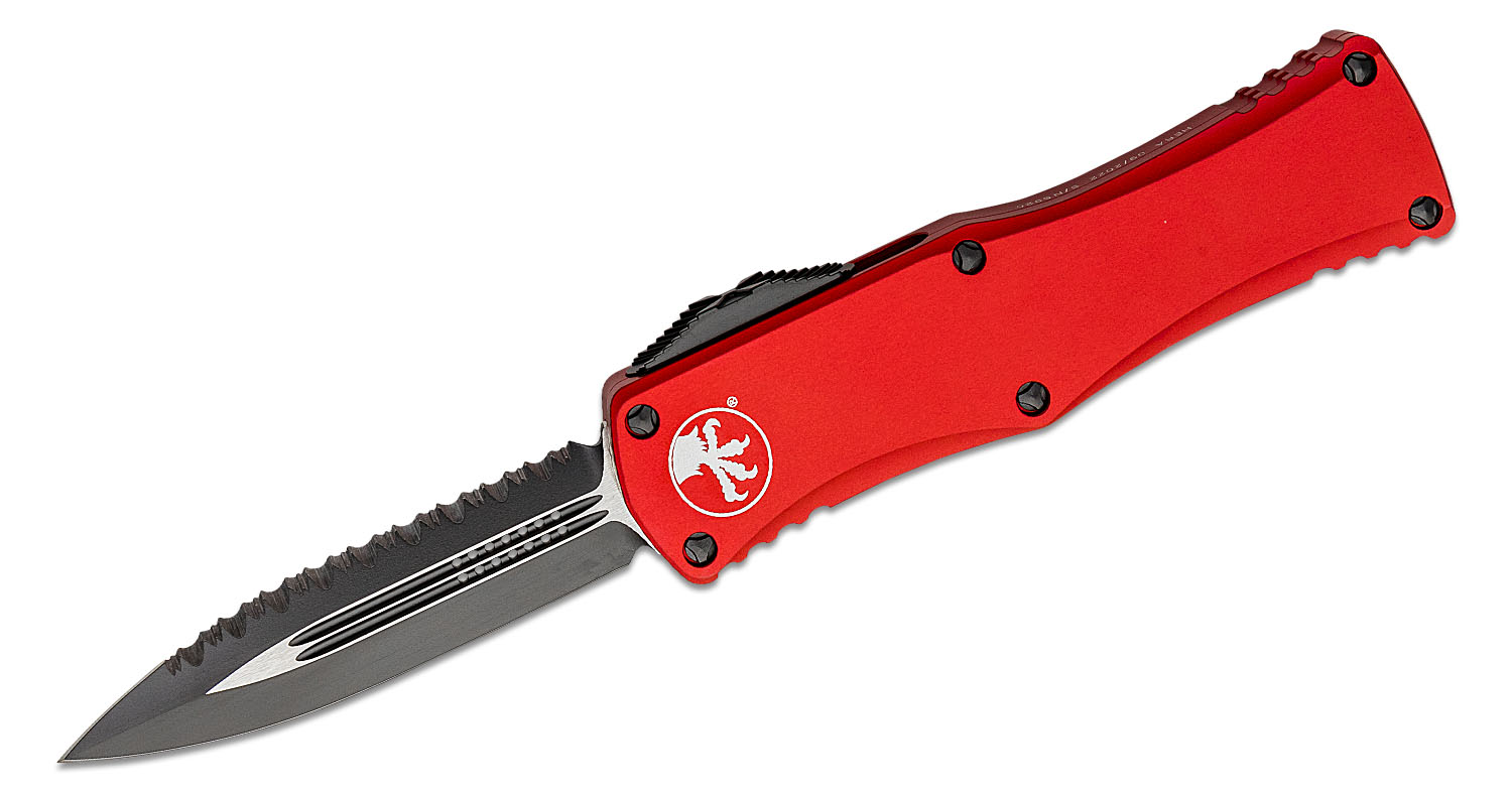 Microtech 702-3RD Hera OTF AUTO Knife 3.125" Black Plain/Serrated ...