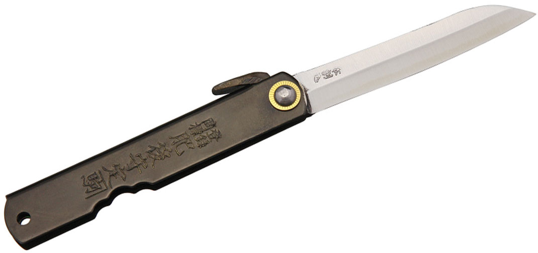 Nagao Higonokami Friction Folding Knife 3" Reverse Tanto Blade, Black ...