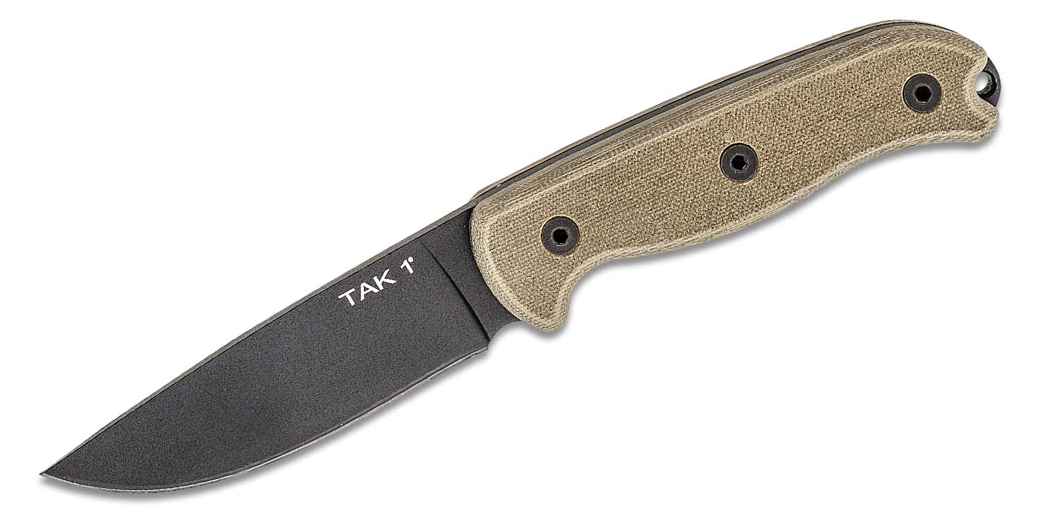 Ontario TAK-1 Survival Knife 4.625" 1095 Carbon Steel Plain Blade ...
