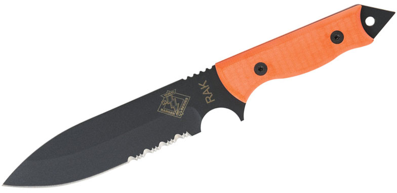 Ontario Ranger Series RAK Assault Knife 6" Combo Blade, Orange G10 ...