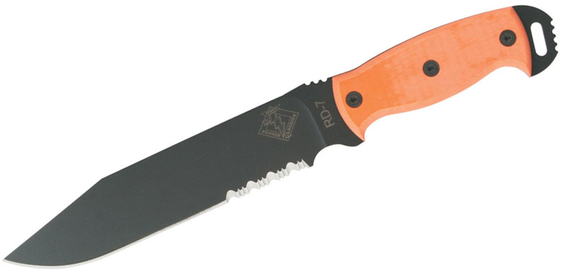 Ontario Ranger Series RD7 Ready Detachment 7.5" Combo Blade, Orange G10 ...