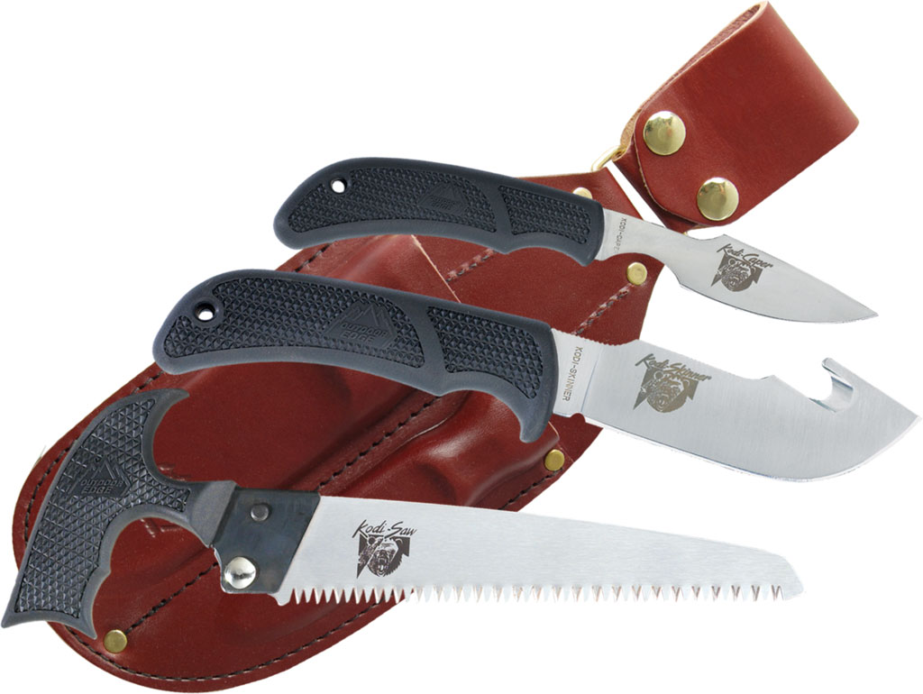 Outdoor Edge Kodi-Pak Hunter's Set, Caping Knife, Gut Hook Skinner and ...