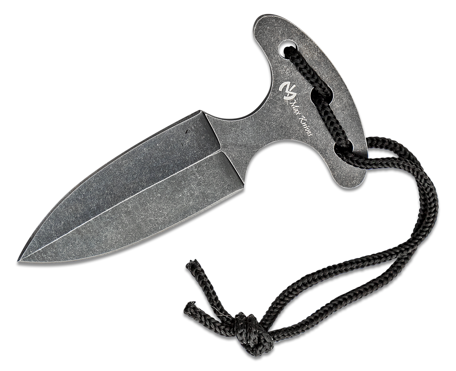Fred Perrin Mini Push Dagger Knife 2.5" Black Stonewashed Double Edge ...