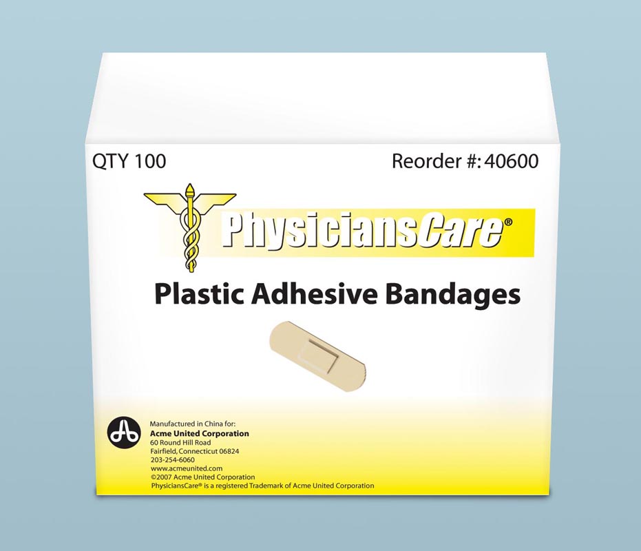 PhysiciansCare Brand 3/4" x 3" Plastic Bandages, 100/box - KnifeCenter ...