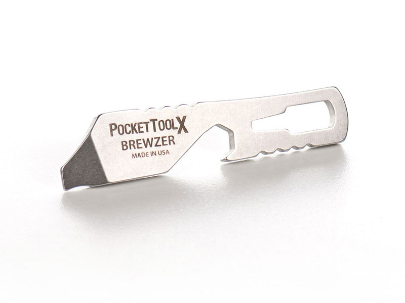 PocketToolX BREWZER Keychain Tool, Stonewash, 2.45" Overall, Stainless ...