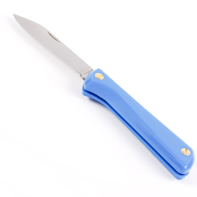 EKA Swede 38 Folding 3.19" Sandvik 12C27 Blade, Light Blue Dryflex ...