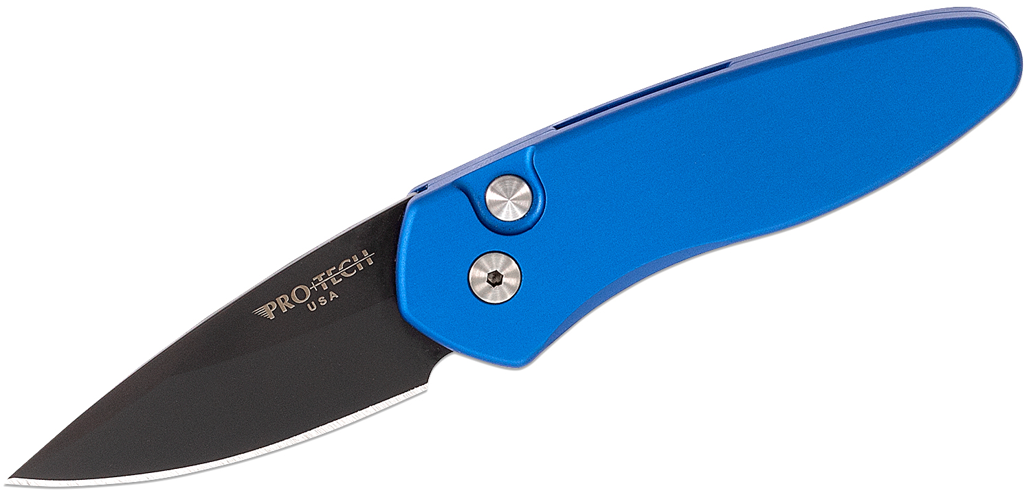 Pro-Tech 2907-BLUE Sprint AUTO Folding Knife 1.95" 154CM Black DLC ...