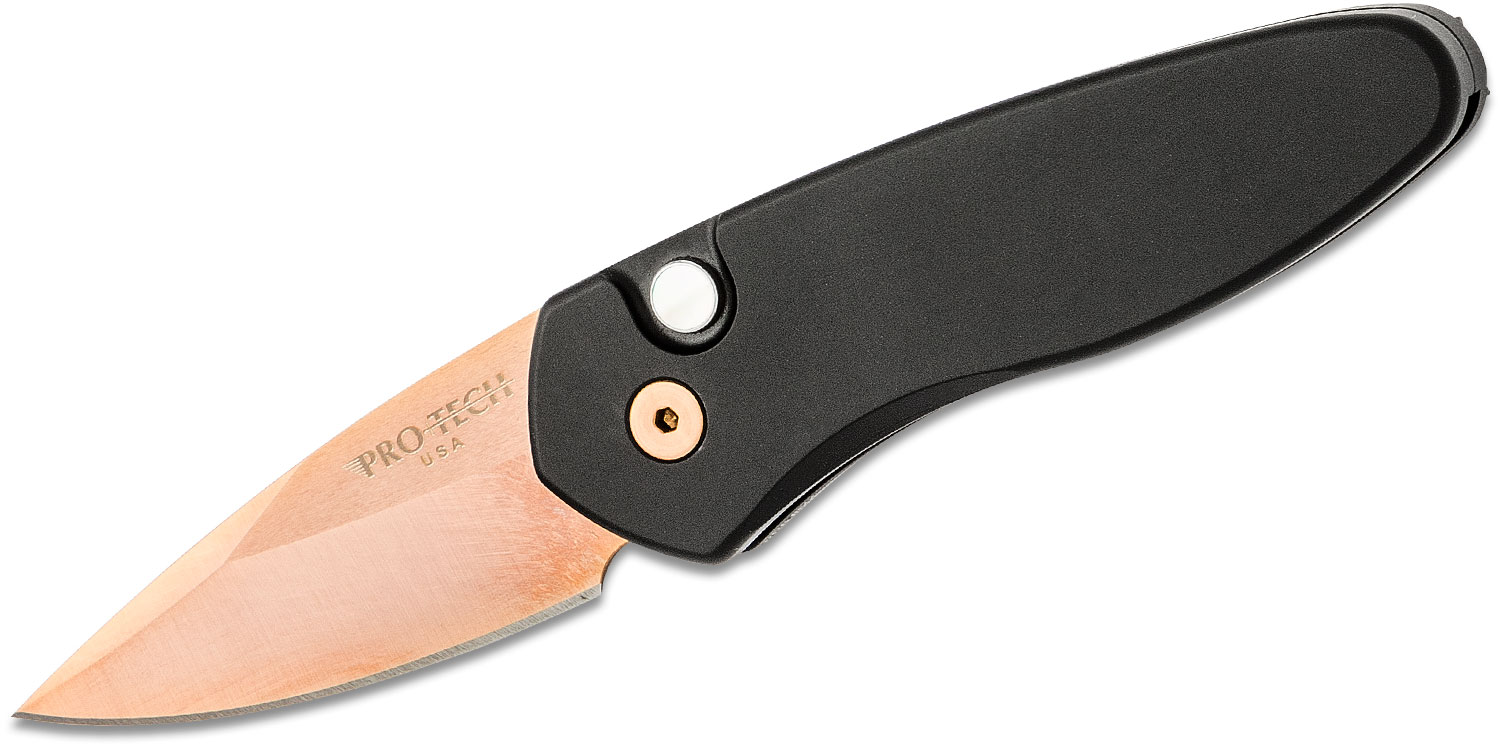 Pro-Tech 2907-RG Sprint AUTO Folding Knife 1.95" 154CM Rose Gold Plain ...