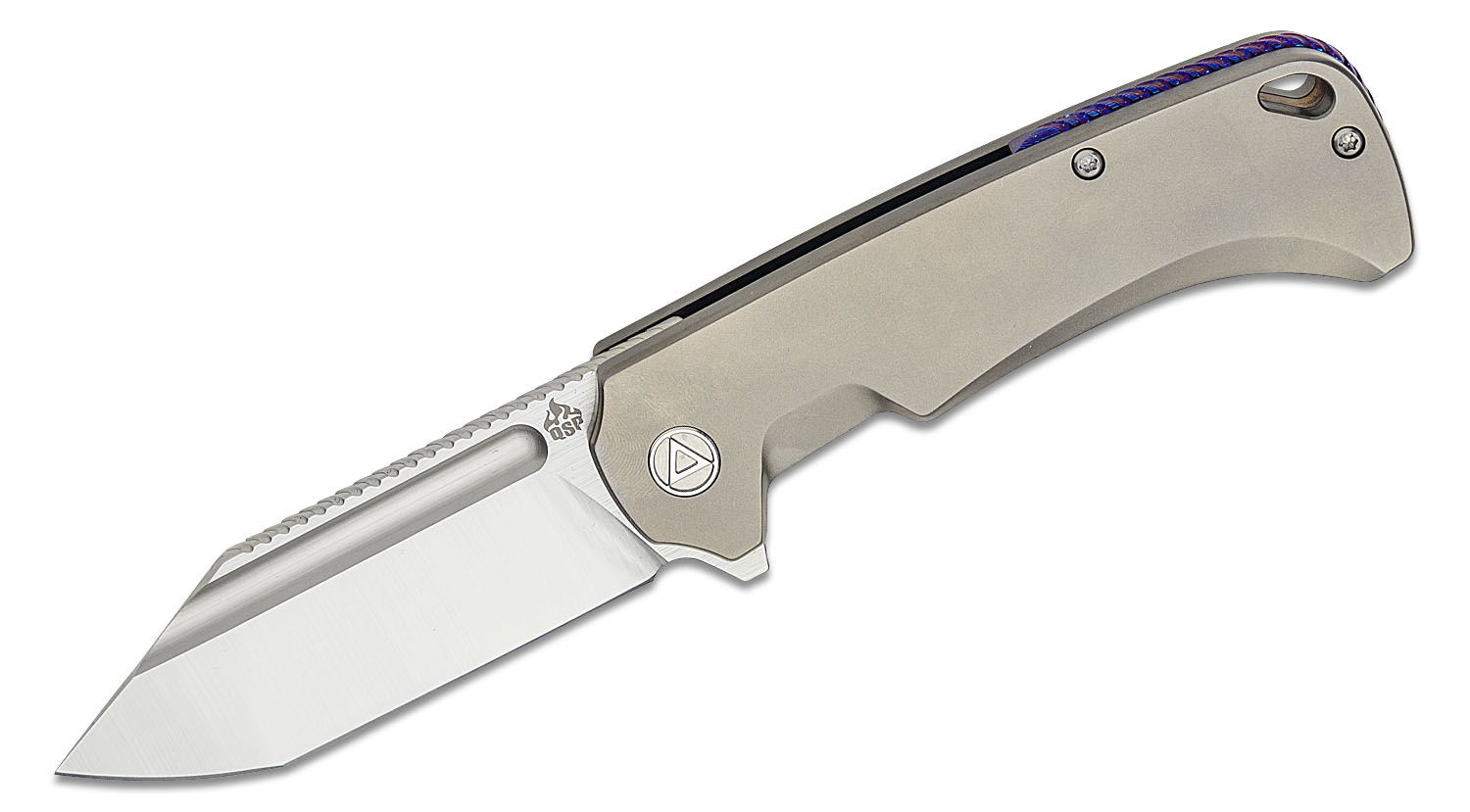 QSP Knives Rhino Flipper Knife 3.25" M390 Satin Flat Ground Clip Point ...