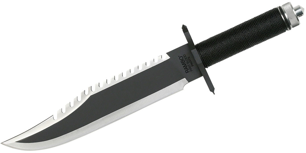 Rambo First Blood Part II Standard Edition 10" Blade, Black Nylon Cord ...
