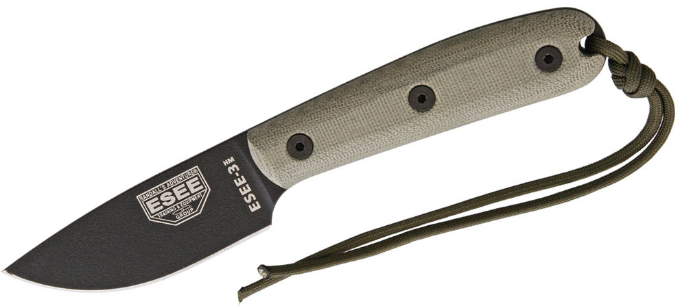 ESEE Knives ESEE-3HM-B Plain Edge, Modified Micarta Handles, Brown ...