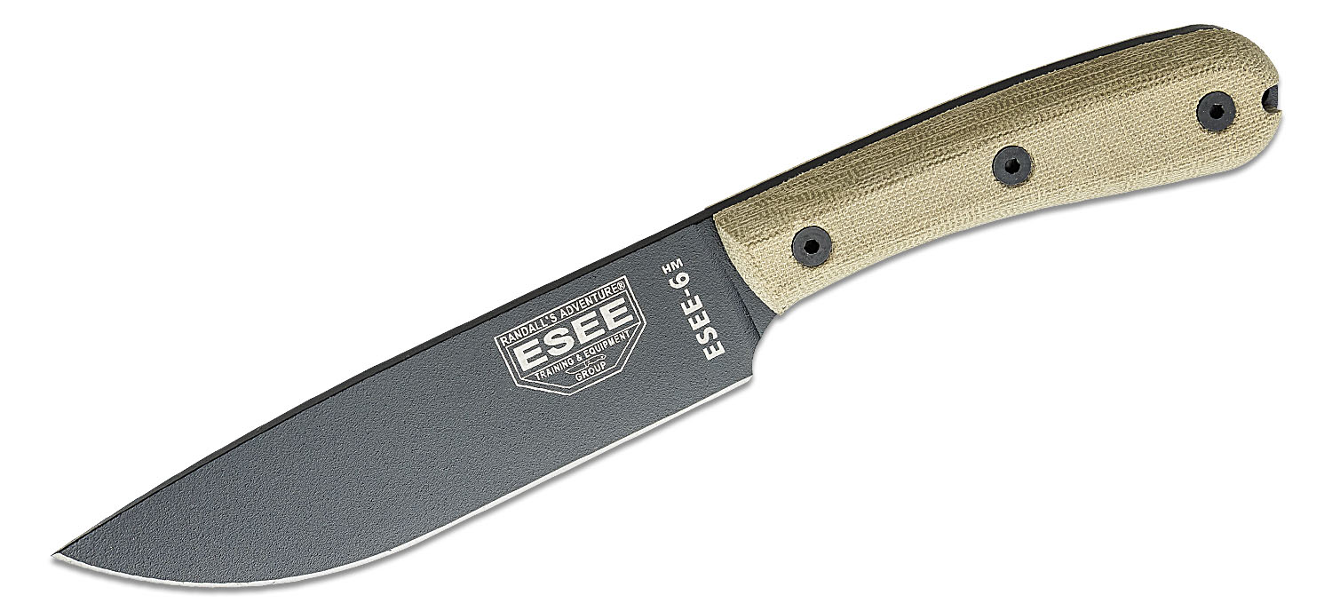 ESEE Knives ESEE-6HM-K Plain Edge, Modified Micarta Handles, Kydex ...