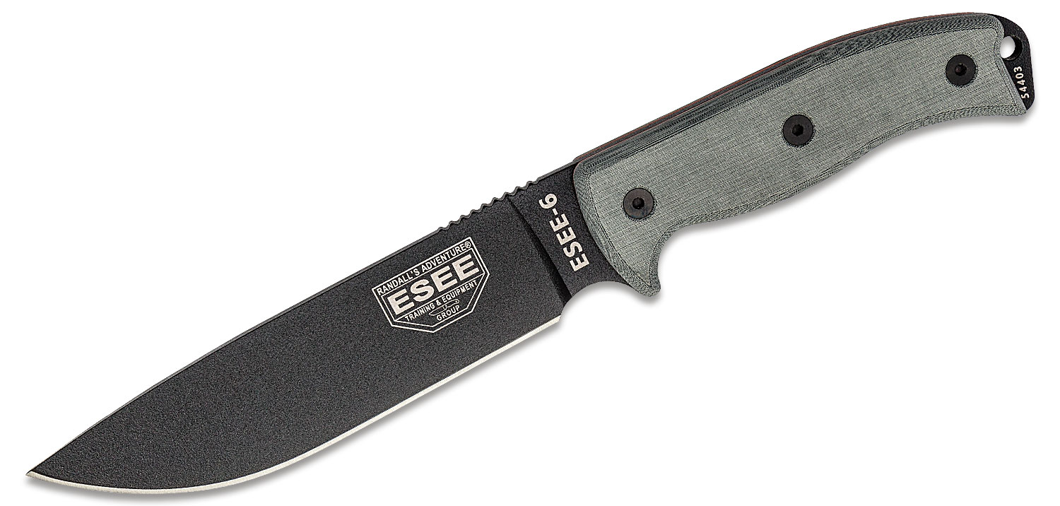 ESEE Knives ESEE-6P Plain Edge, Coyote Brown Sheath, Clip Plate ...