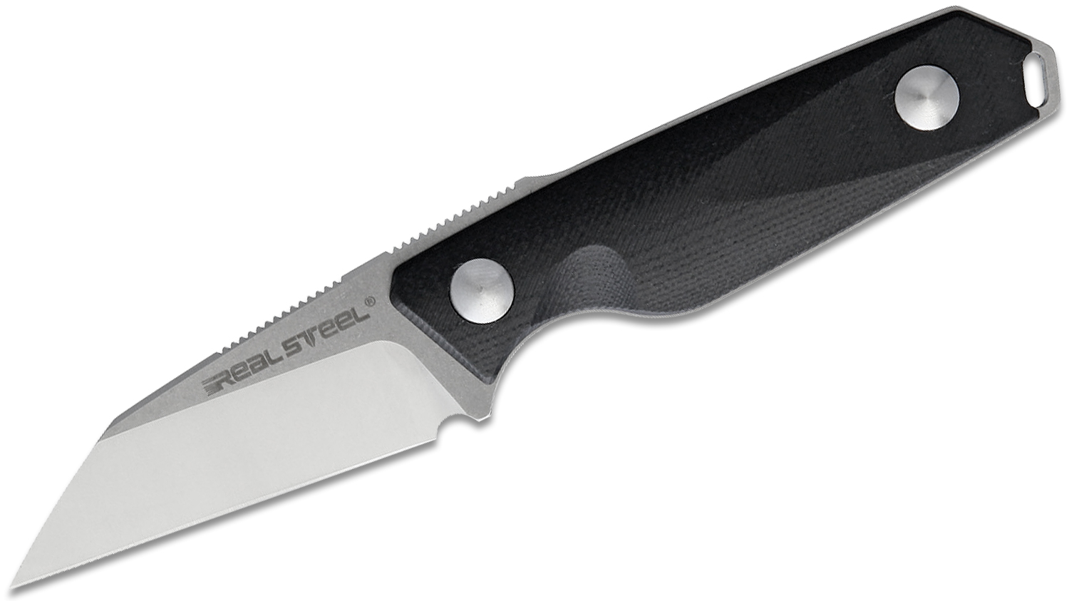 Real Steel Knives Connector Neck Knife 2.28" D2 Satin Wharncliffe Blade ...