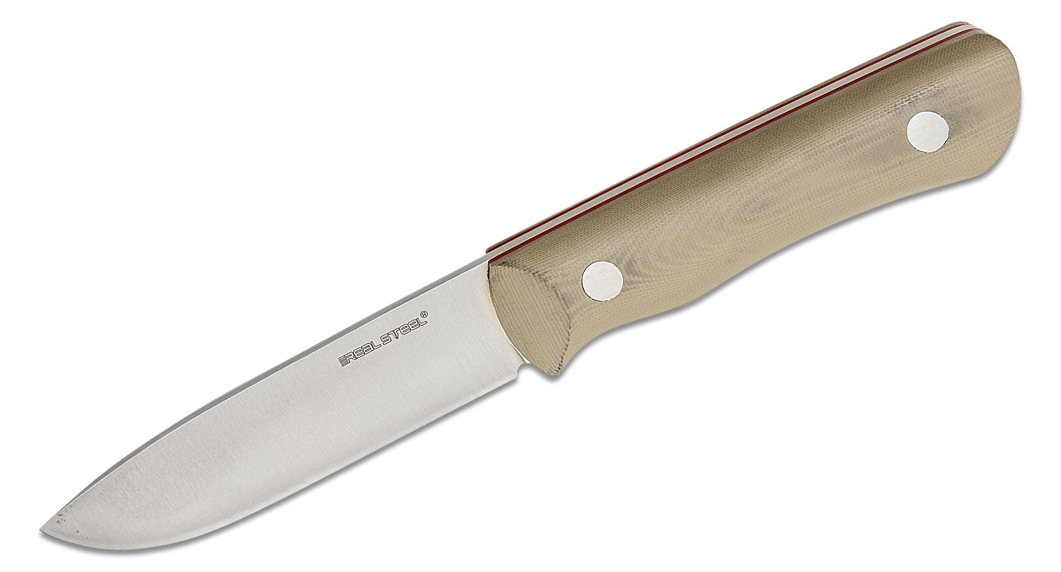 Real Steel Knives Bushcraft III Fixed Blade Knife 4.05" D2 Convex Grind ...