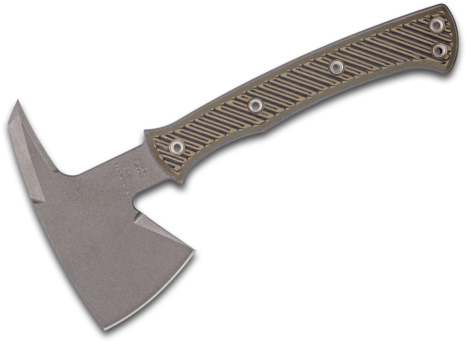 RMJ Tactical Pathfinder Tomahawk 11.75" Overall, Dirty Olive G10 Handle ...