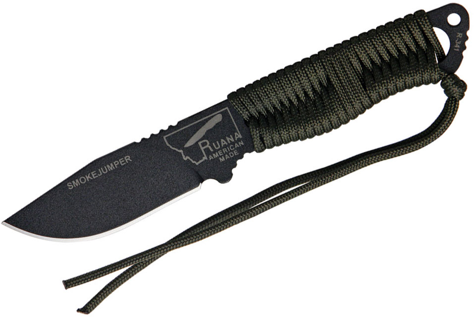 Ruana Knives Americana Smokejumper Fixed 3" 1095 Blade, Paracord ...