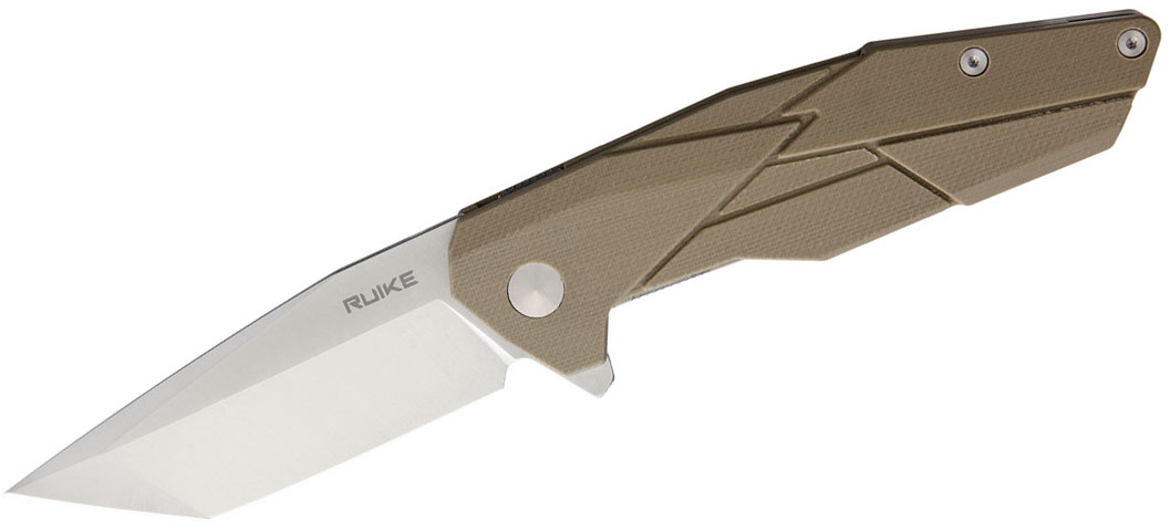 RUIKE Knives P138 Tanto Flipper 3.54" 14C28N Satin Blade, Sand G10 ...