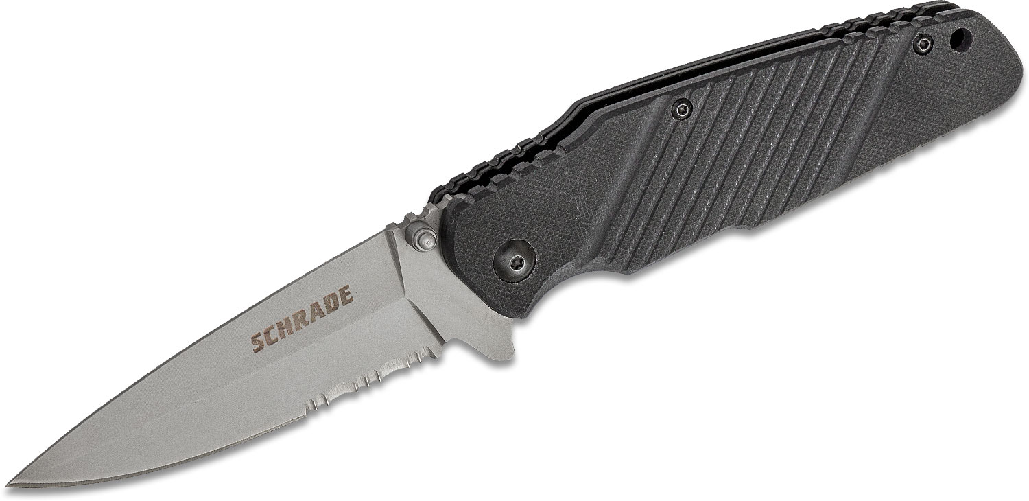 Schrade SCH108S Tactical Utility Folding Knife 3.5" Bead Blast Combo ...