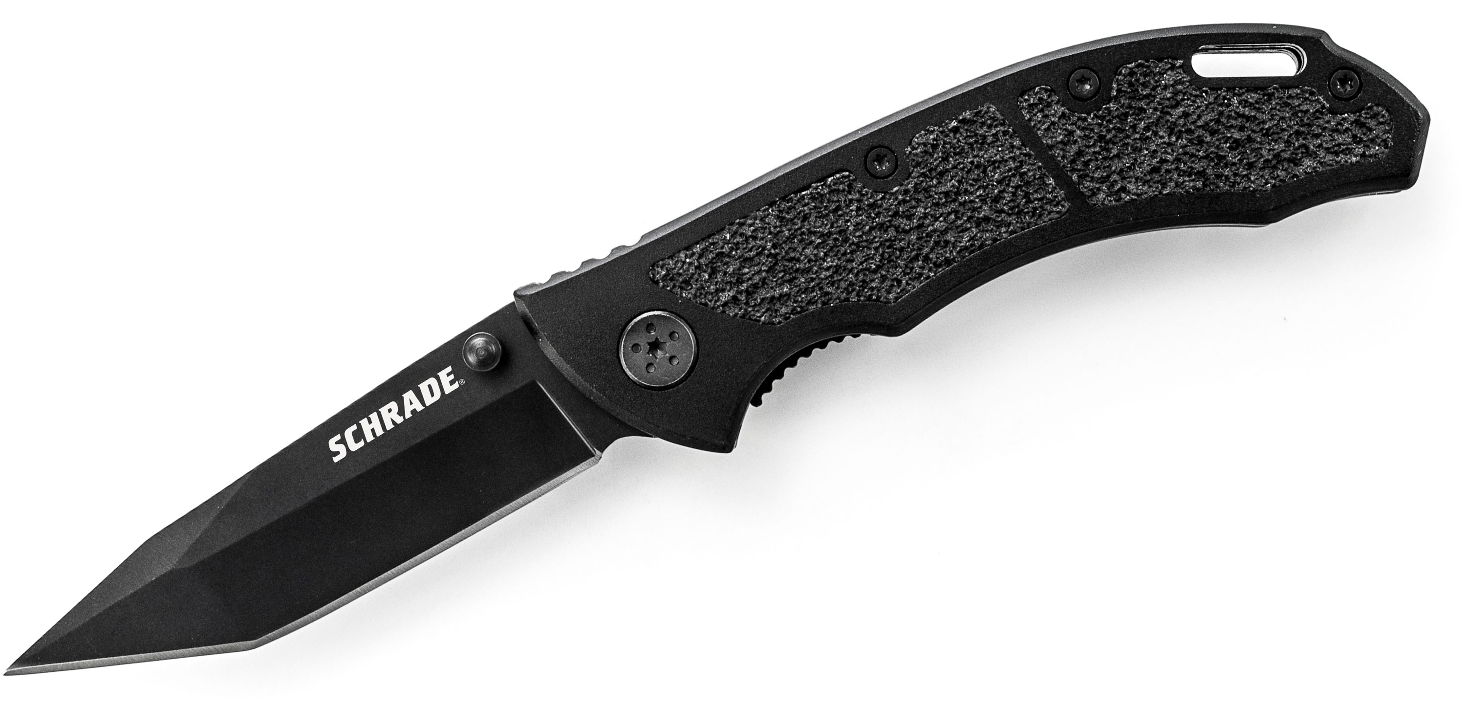 Schrade Utility Folding 3.1" 9Cr14MoV Plain Tanto Blade, Black Aluminum ...