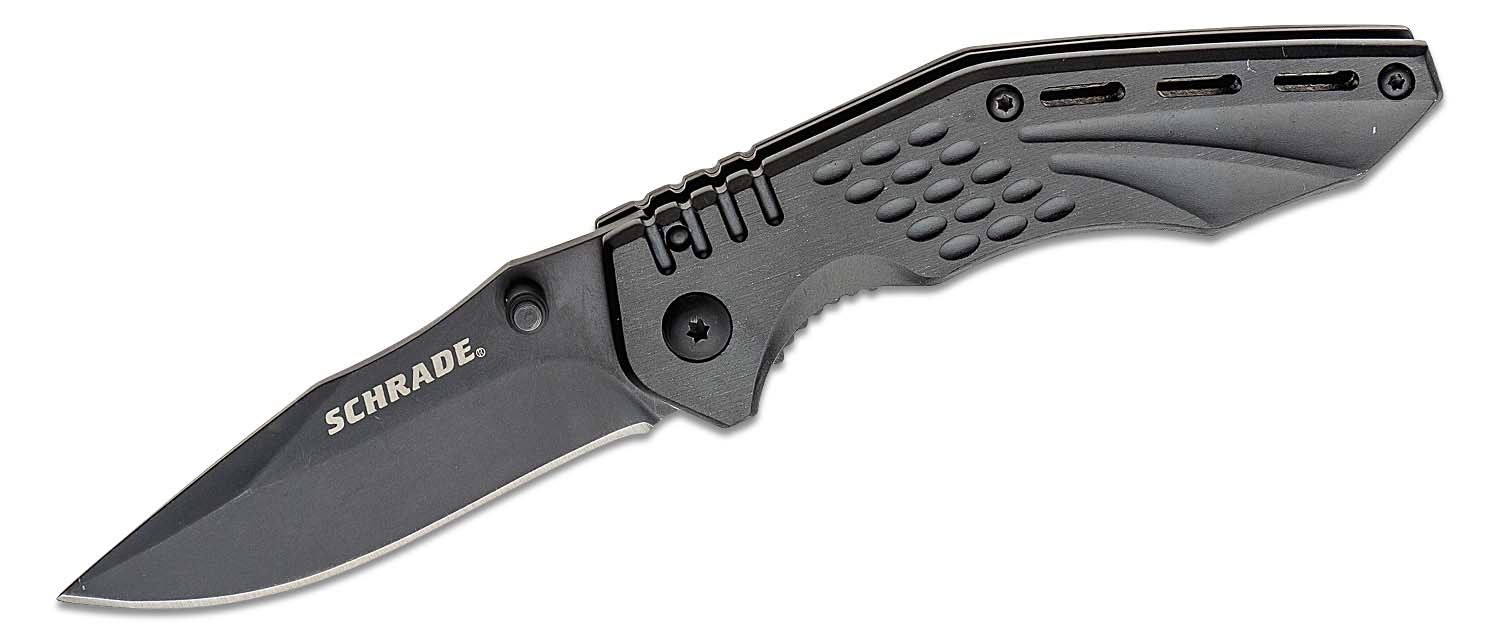 Schrade Utility Liner Lock Folding 2.89" Black 8Cr13MoV Plain Blade ...