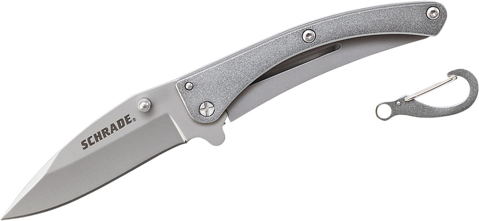 Schrade SCH222G Frame Lock Folding 2.56" Plain Blade, Gray Aluminum and ...