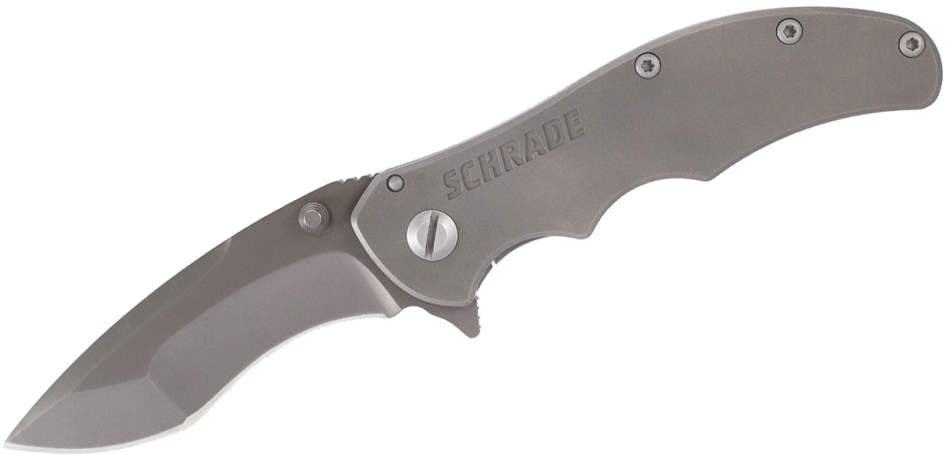 Schrade SCH600Ti Tactical Folding 3.4" Recurve D2 Blade, Smooth ...