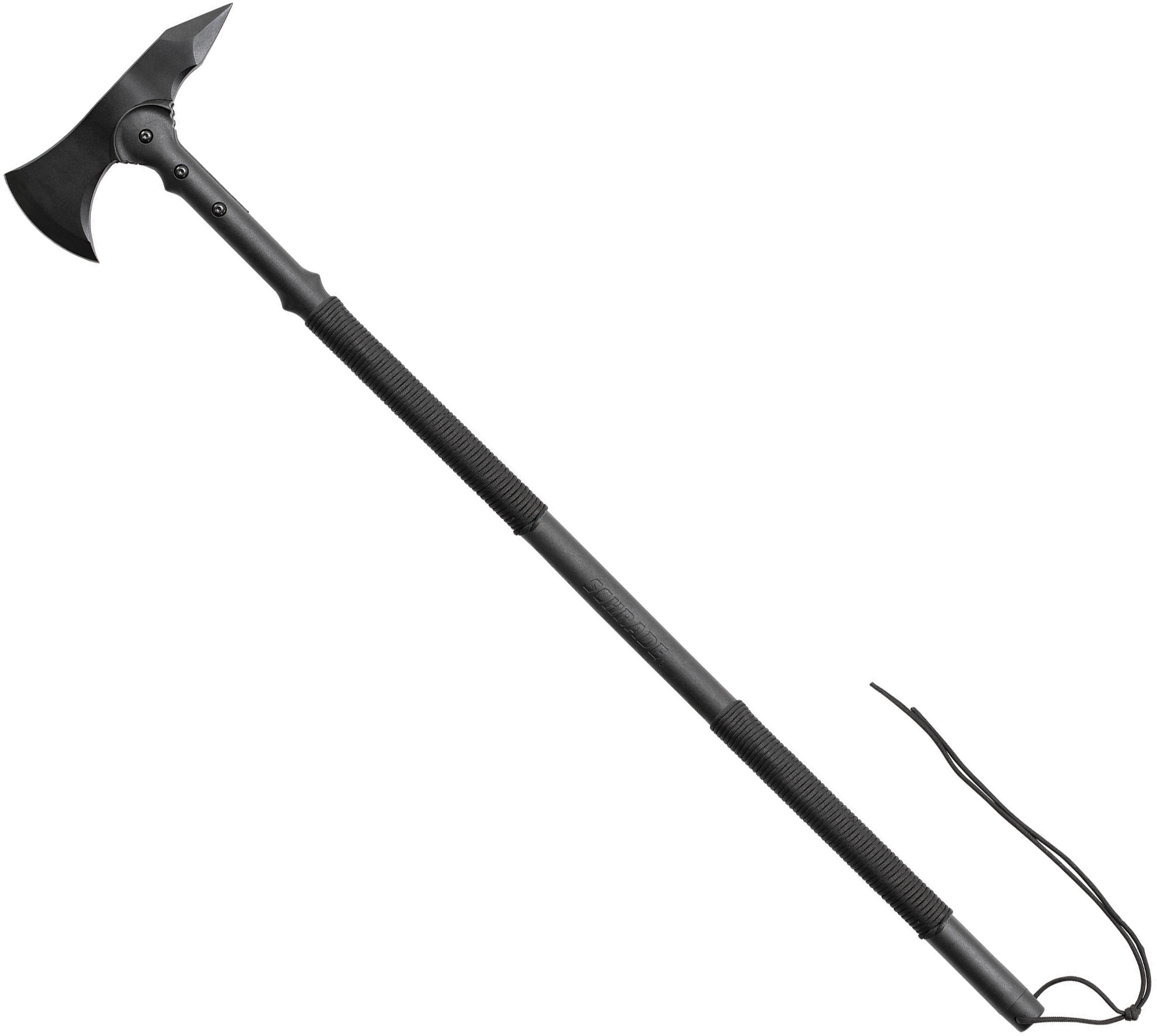 Schrade Large Tomahawk 37.87" Overall, Black Zytel and Paracord Wrapped ...