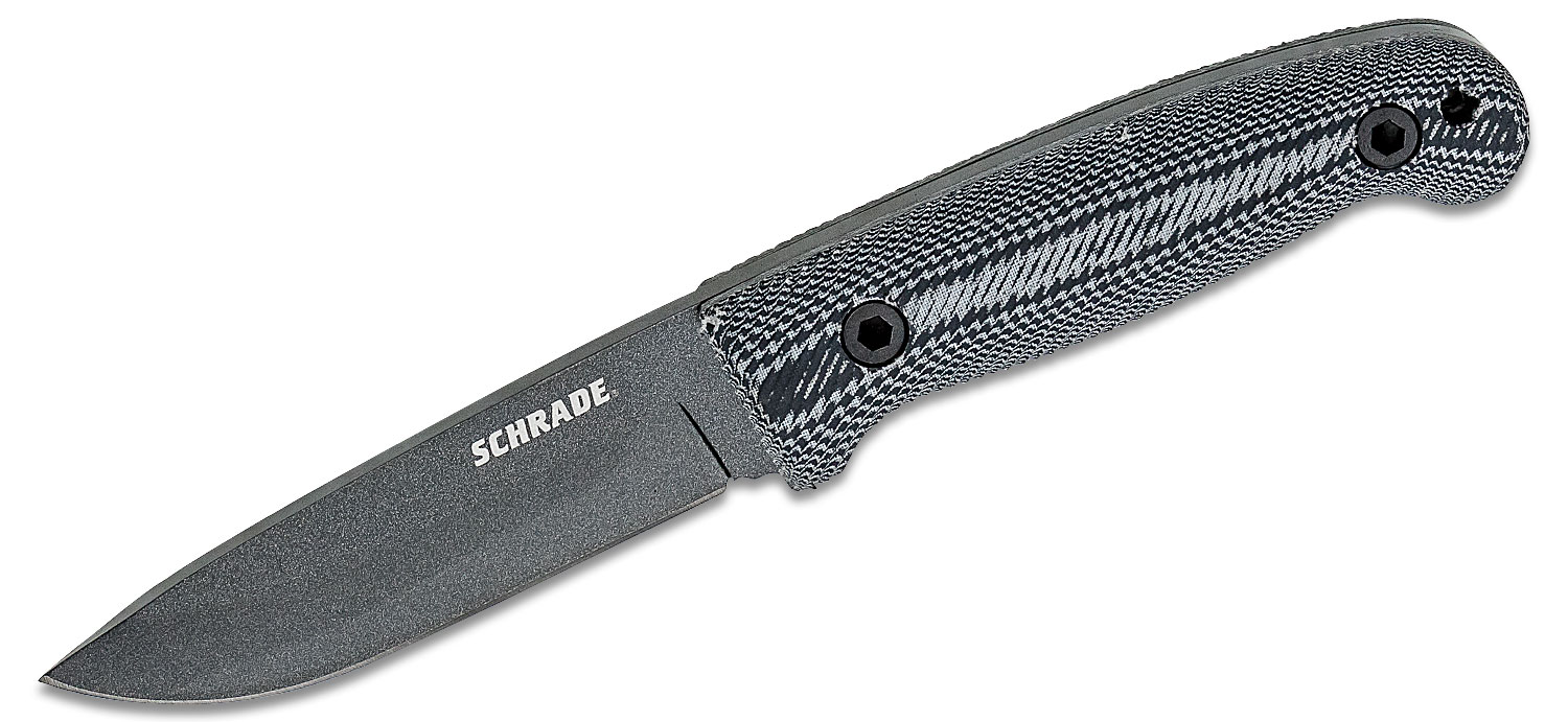 Schrade SCHF56LM Frontier Fixed 4.4" 1095 Black Blade, Micarta Handles ...