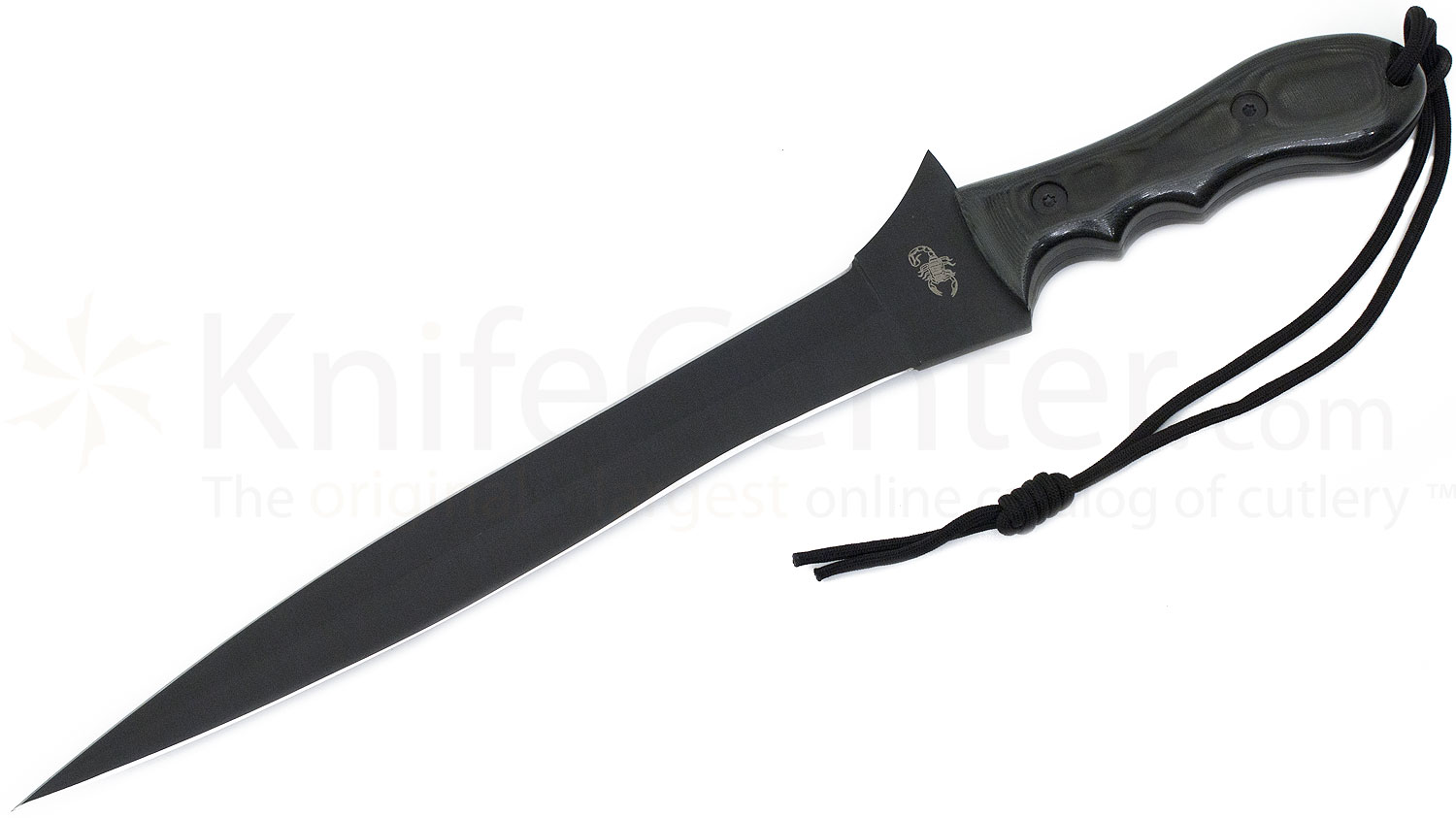 Scorpion Knives Kris Knife, 12" Plain Black Blade, Linen Micarta Handle ...