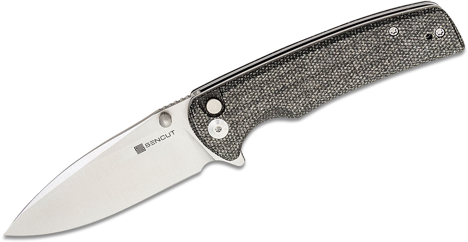 Sencut Knives S21007-1 Sachse Flipper Knife 3.47" Satin Drop Point ...