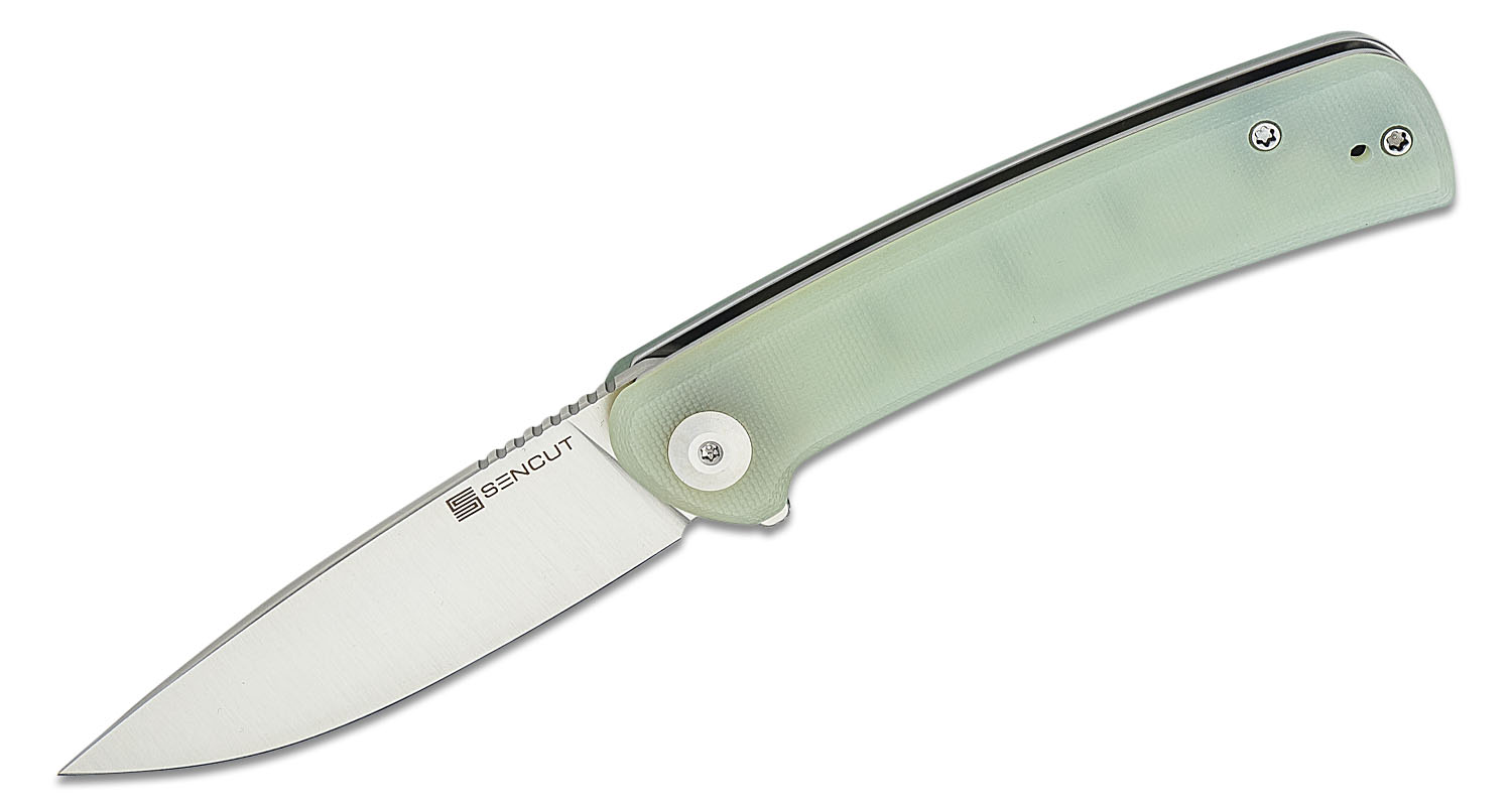Sencut Knives SA09B Neches Flipper Knife 3.2" Satin 10Cr15CoMoV Drop ...