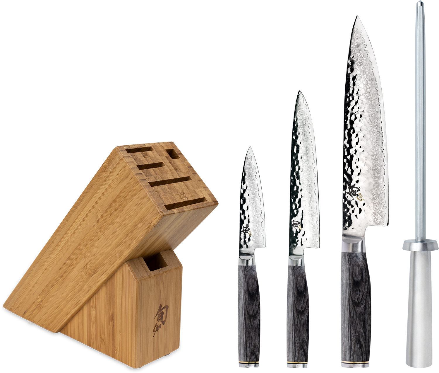 Shun TDMS0512G Premier Gray 5 Piece Starter Bamboo Block Set, VG-MAX ...